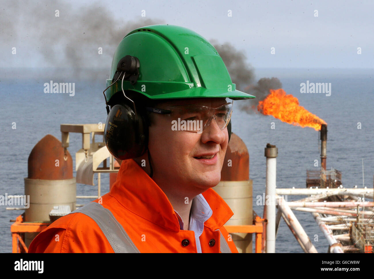 Chancellor George Osborne during a visit to the Montrose Platform in ...
