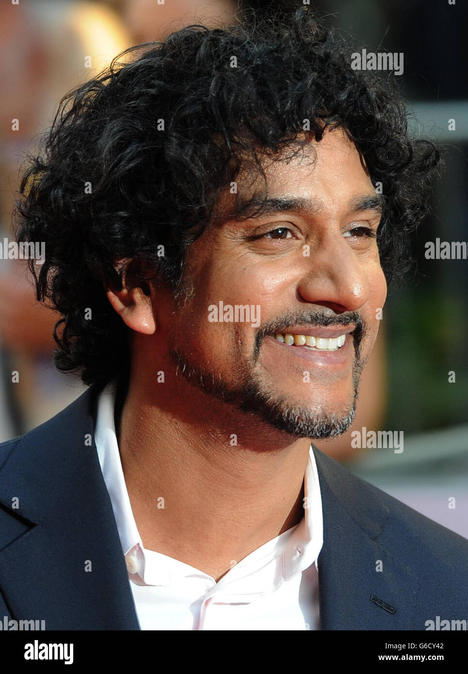 Naveen Andrews arriving for the Diana premiere at the Odeon Leicester ...