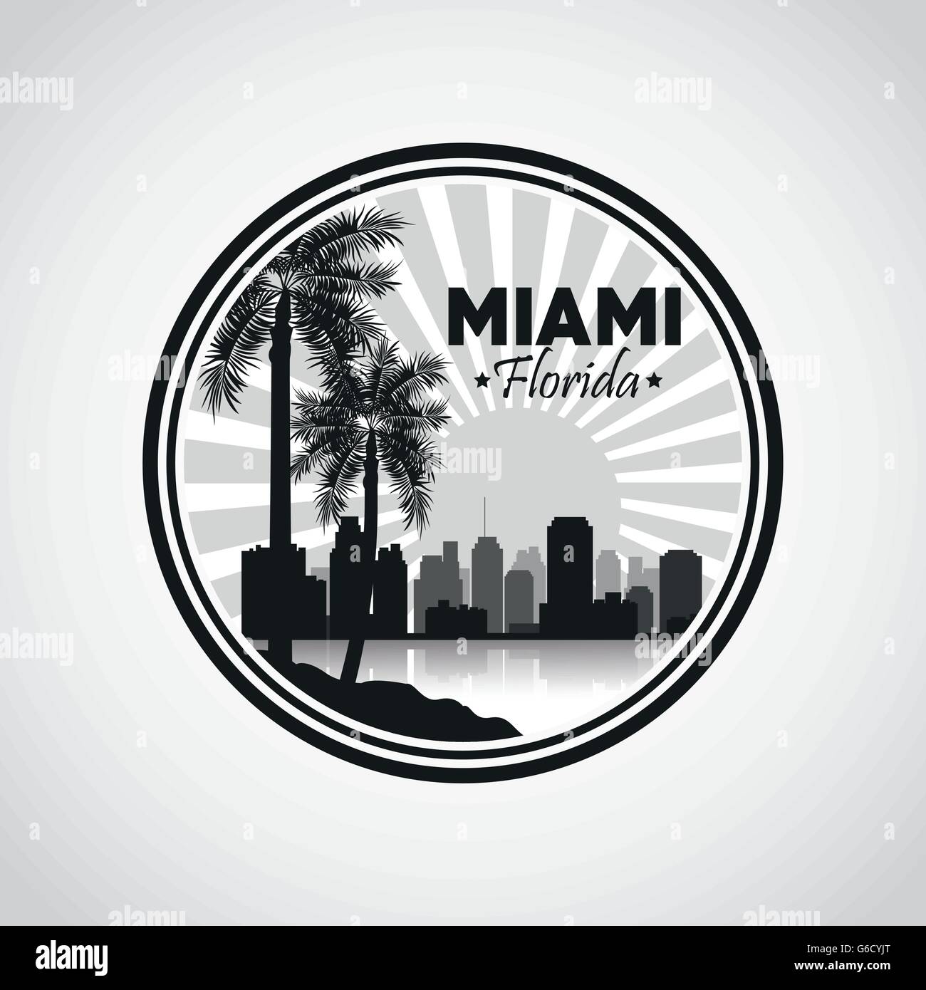 Miami florida design. Palm tree and City icon. Vector graphic Stock ...
