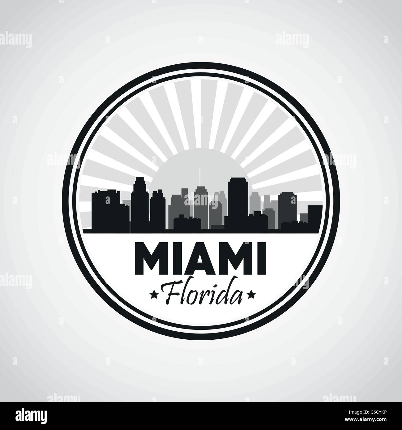 Miami florida design. City and sunset icon. Vector graphic Stock Vector ...