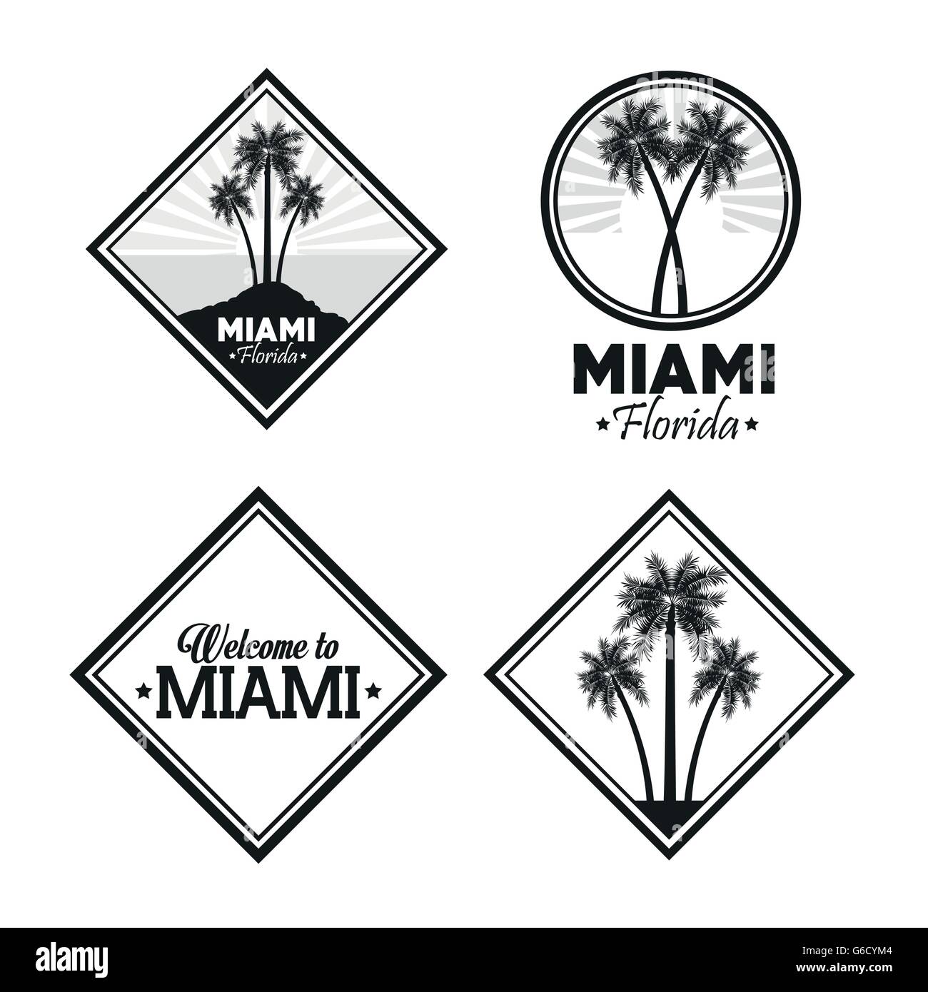 Palm tree icon. Miami florida design.Vector graphic Stock Vector Image ...