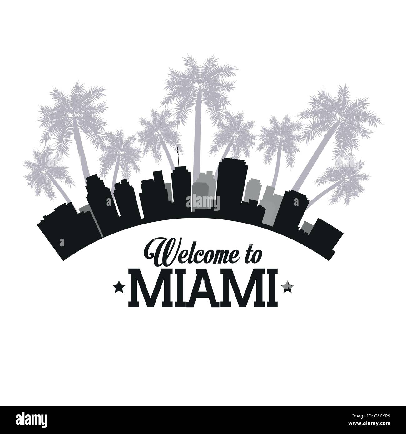 Miami florida design. Palm tree and City icon. Vector graphic Stock ...