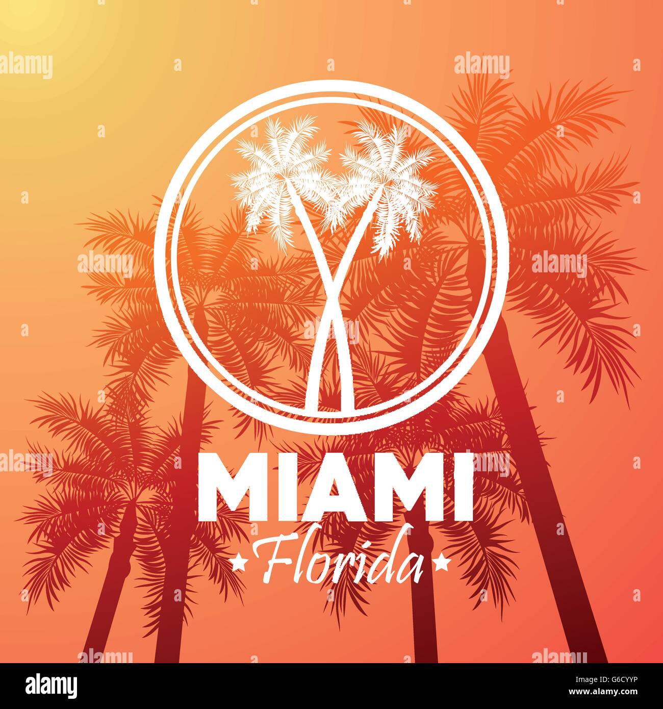 Palm tree icon. Miami florida design.Vector graphic Stock Vector Image ...