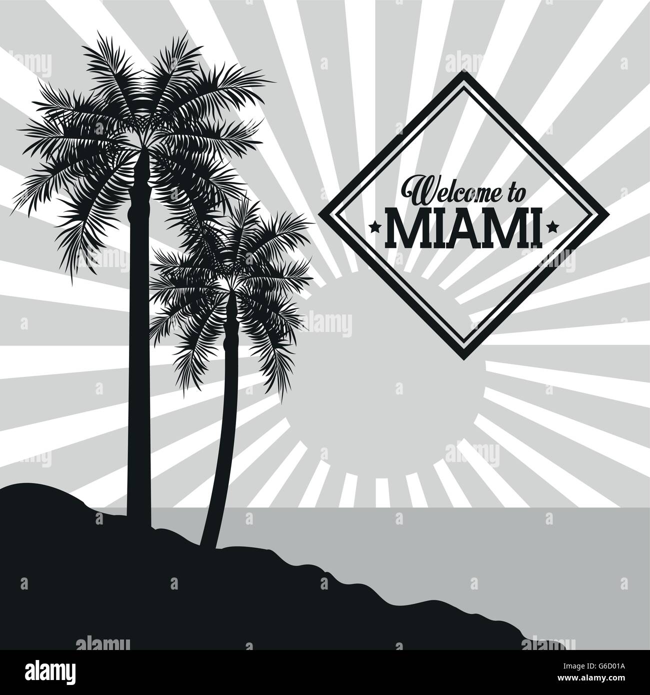 Palm tree icon. Miami florida design.Vector graphic Stock Vector Image ...