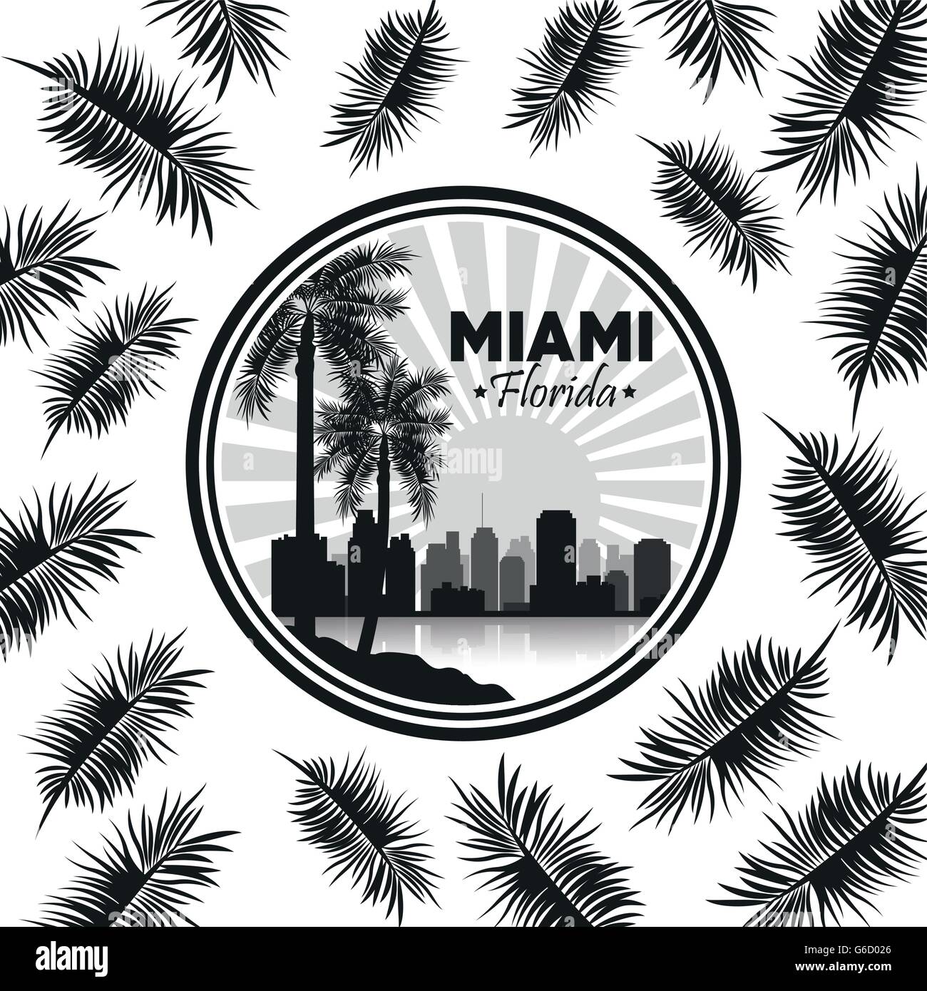 Palm tree icon miami florida Stock Vector Images - Alamy