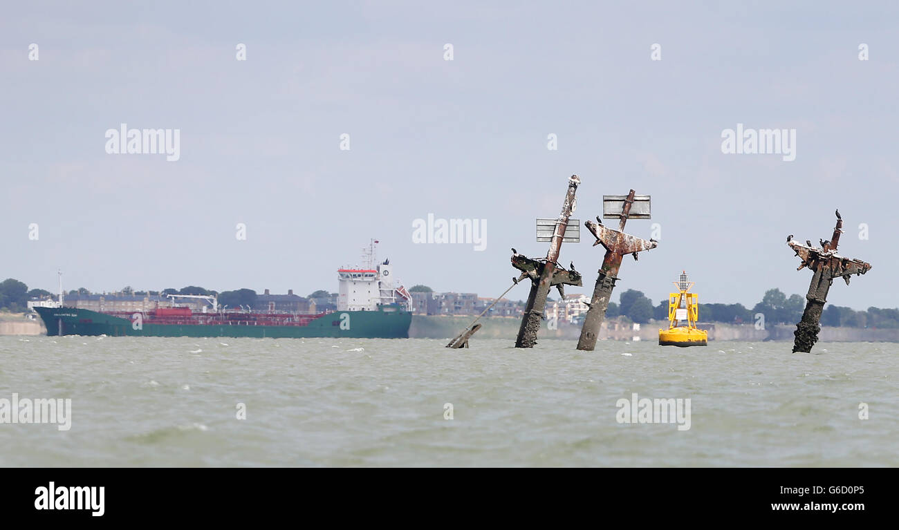 General view of the wreck of the SS Richard Montgomery, a cargo ship ...