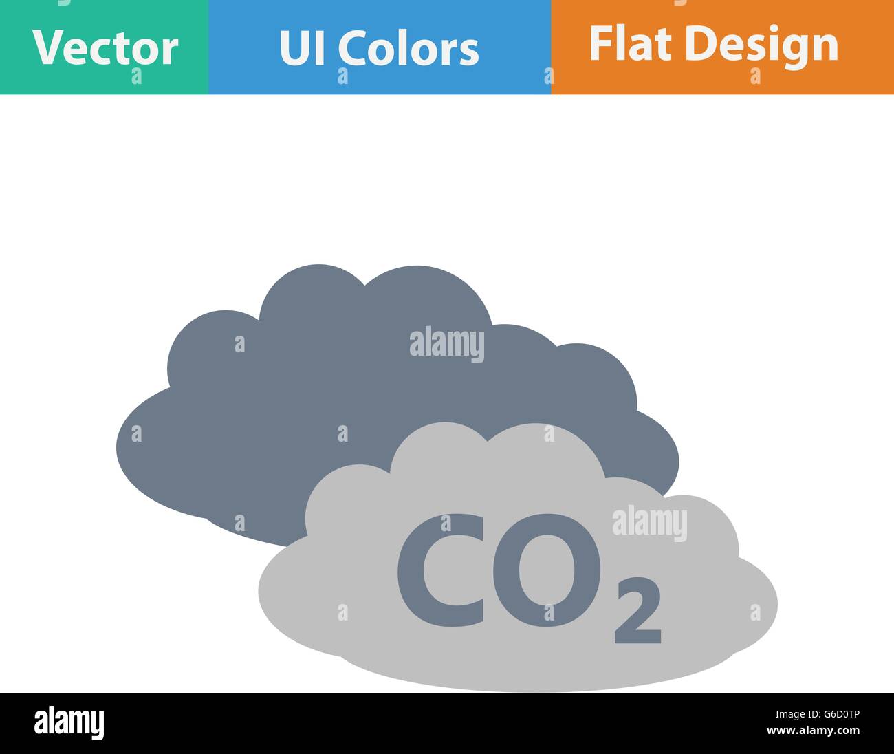 CO2 cloud icon. Flat color design. Vector illustration Stock Vector ...