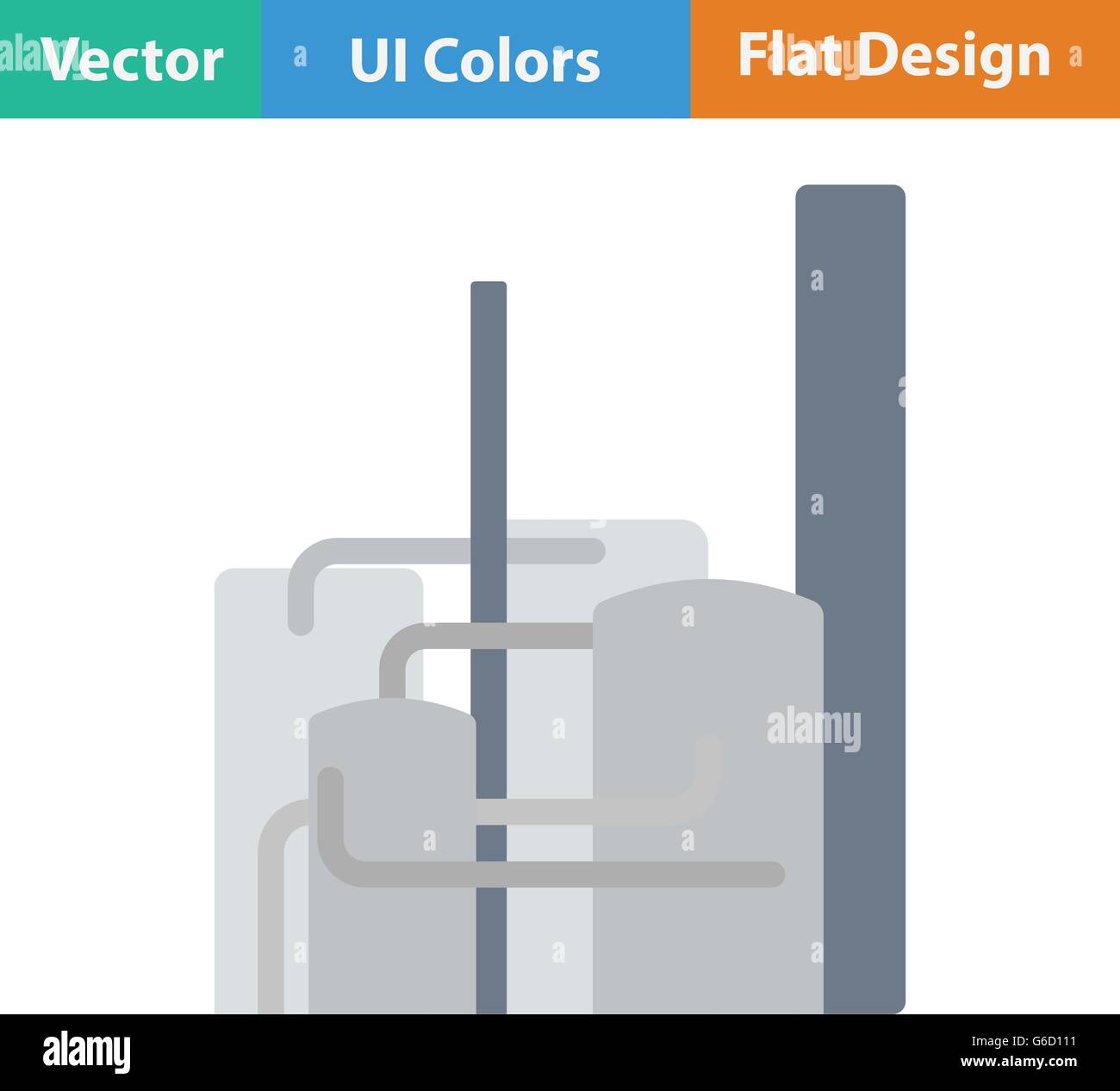Chemical plant icon. Flat design. Vector illustration Stock Vector ...