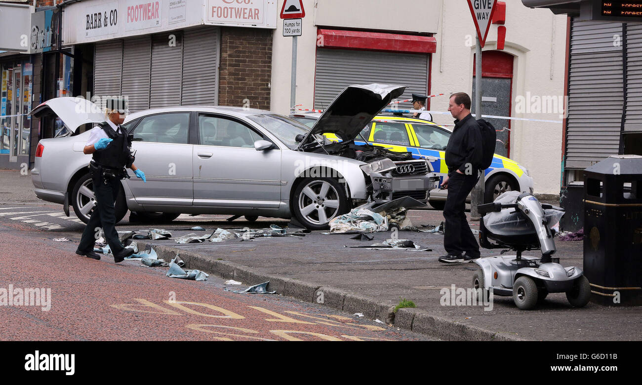 Four in hospital after car crash Stock Photo - Alamy