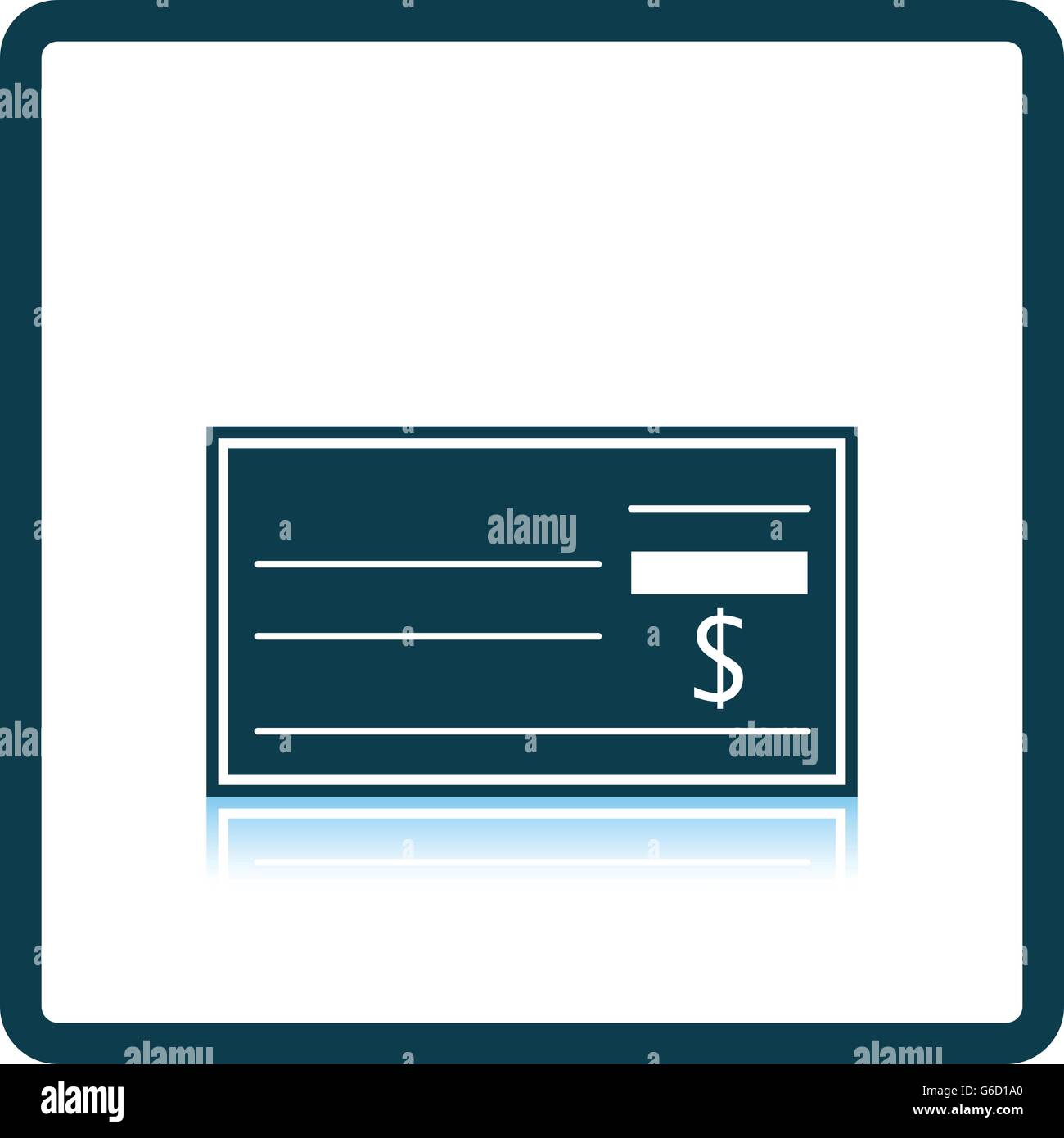 Bank check icon. Shadow reflection design. Vector illustration Stock ...