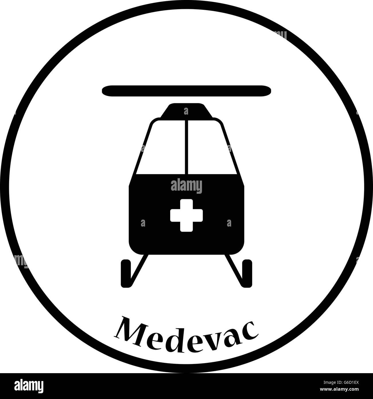 Medevac icon. Thin circle design. Vector illustration Stock Vector ...