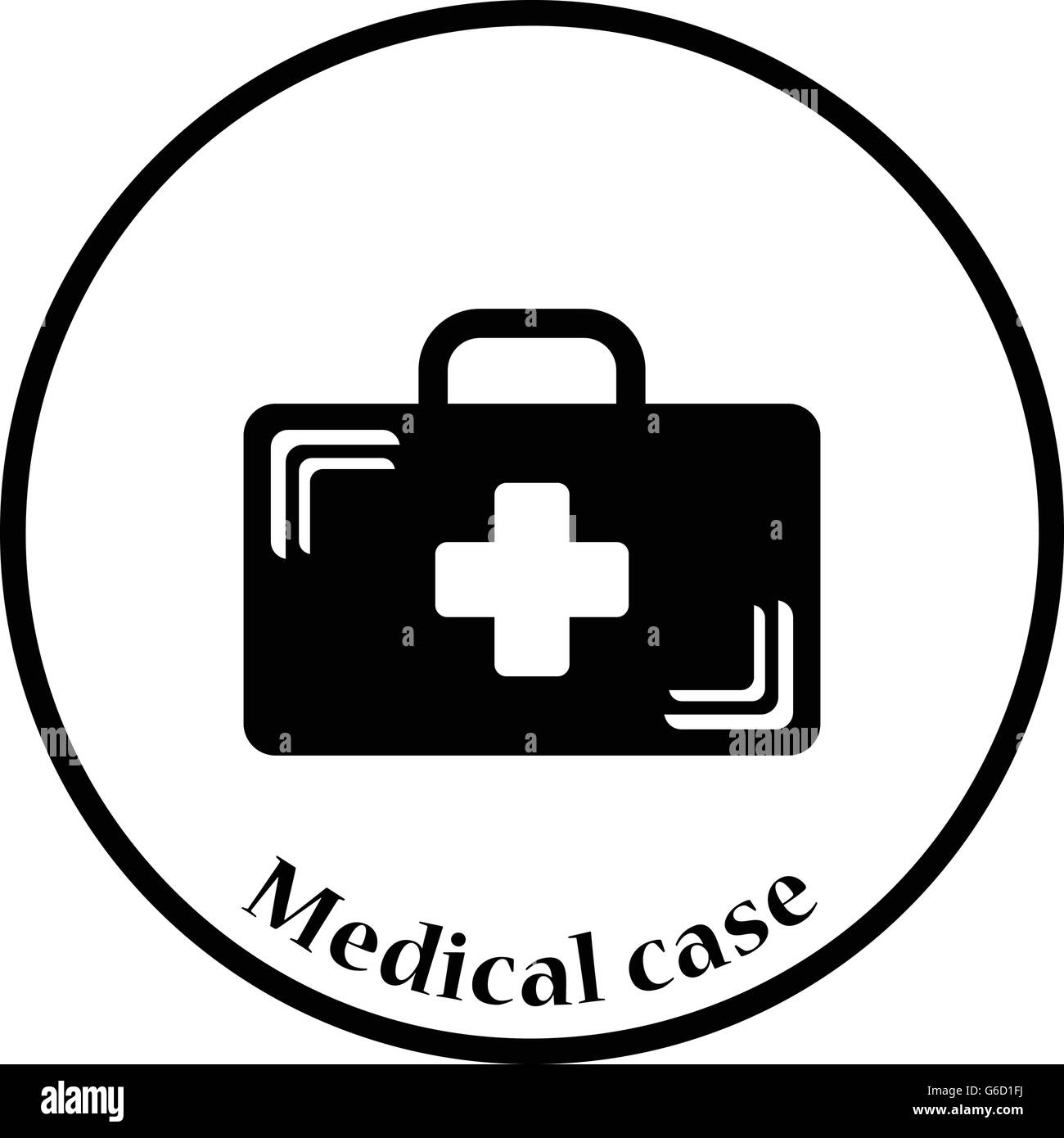 Medical case icon. Thin circle design. Vector illustration Stock Vector ...