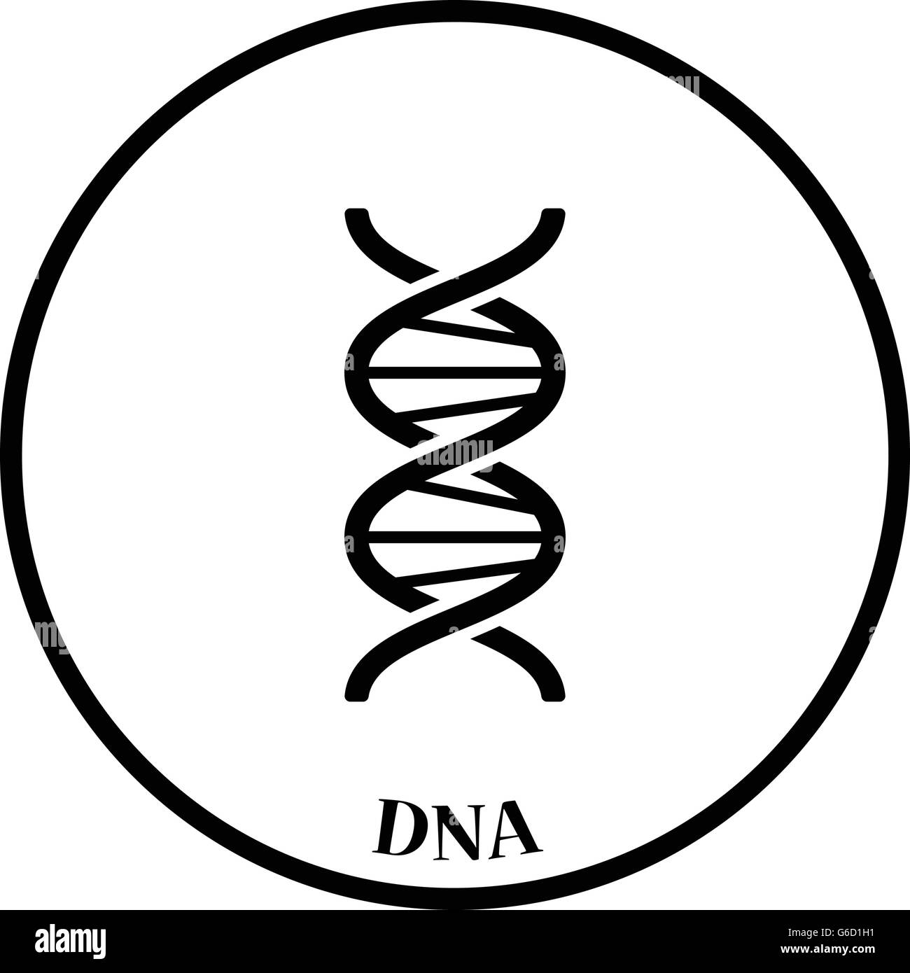 DNA icon. Thin circle design. Vector illustration Stock Vector Image ...