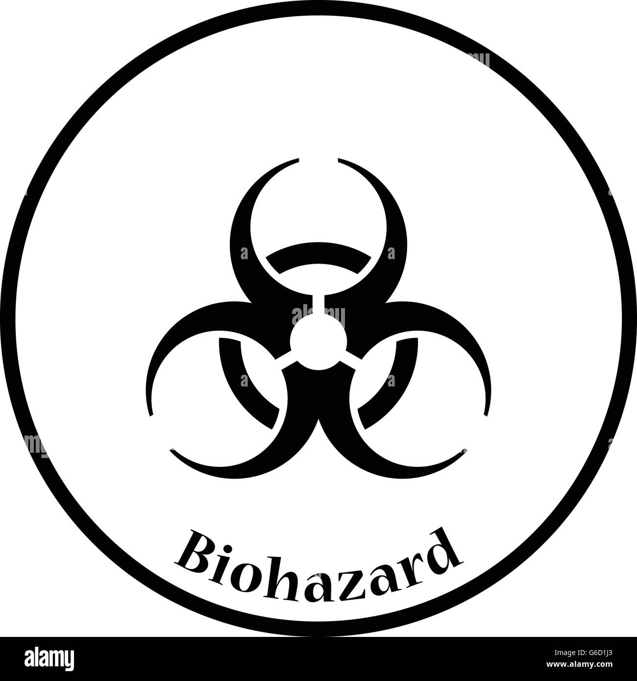 Biohazard icon. Thin circle design. Vector illustration Stock Vector ...