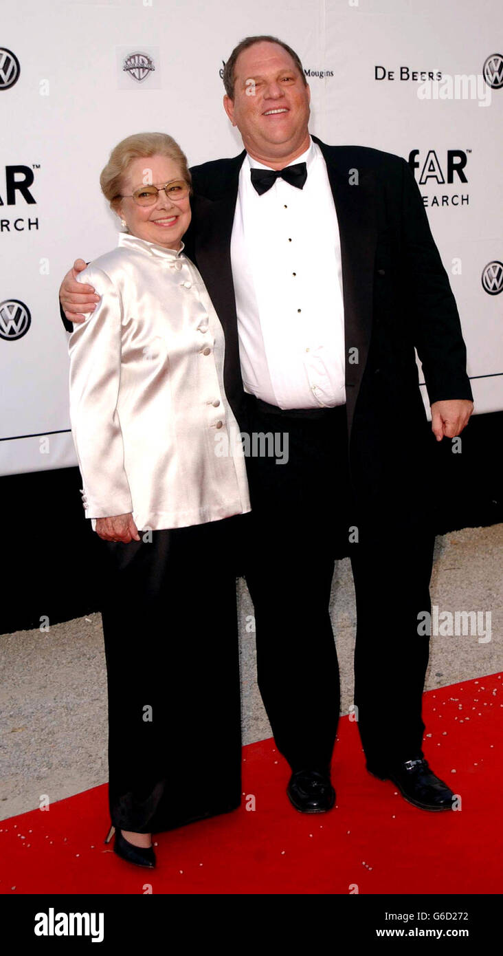 Dr Mathilde Krim and Harvey Weinstein arriving at the Le Moulin de ...