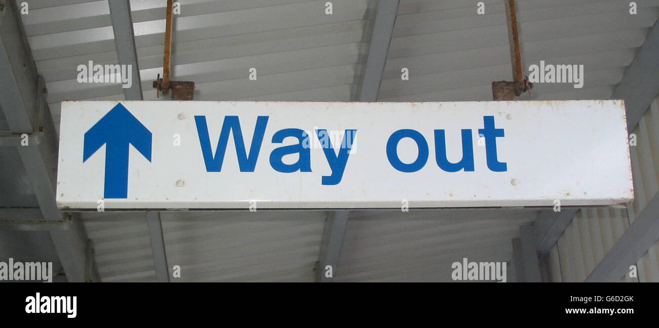 Way Out Sign Stock Photo - Alamy