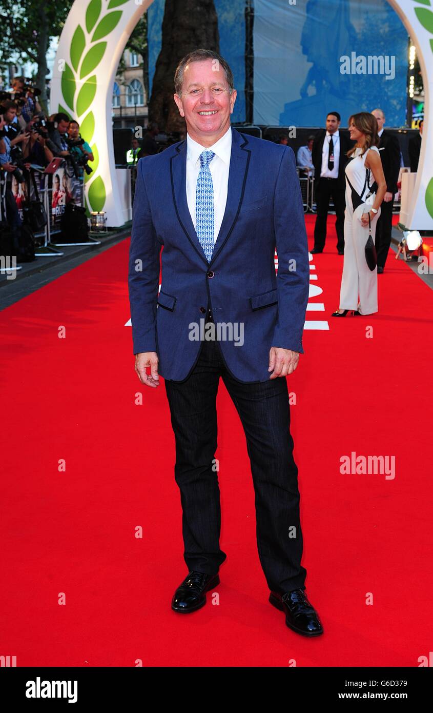Martin Brundle arriving for the premiere of Rush at the Odeon Leicester ...