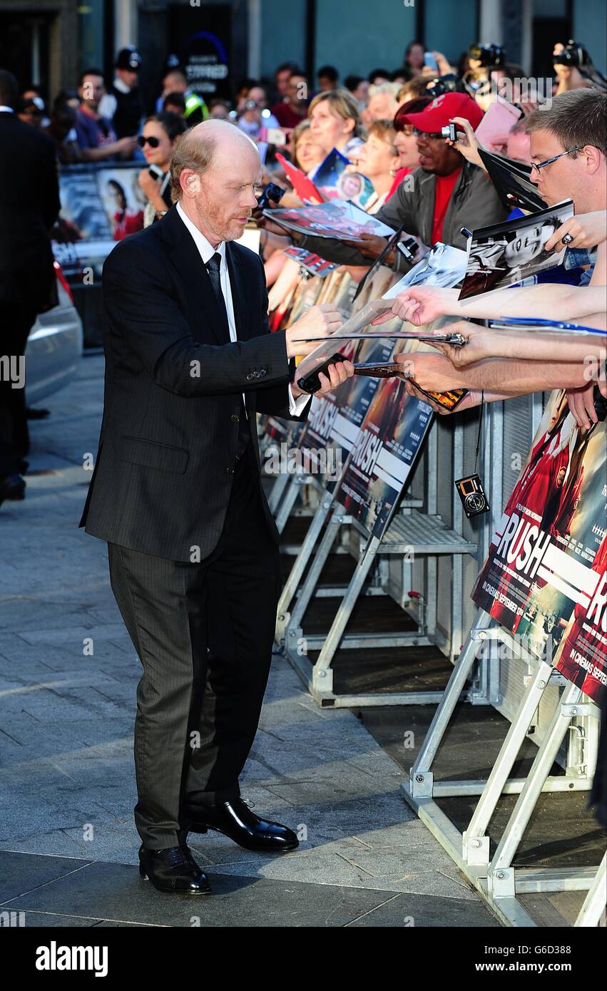 Ron Howard arriving for the premiere of Rush at the Odeon Leicester ...