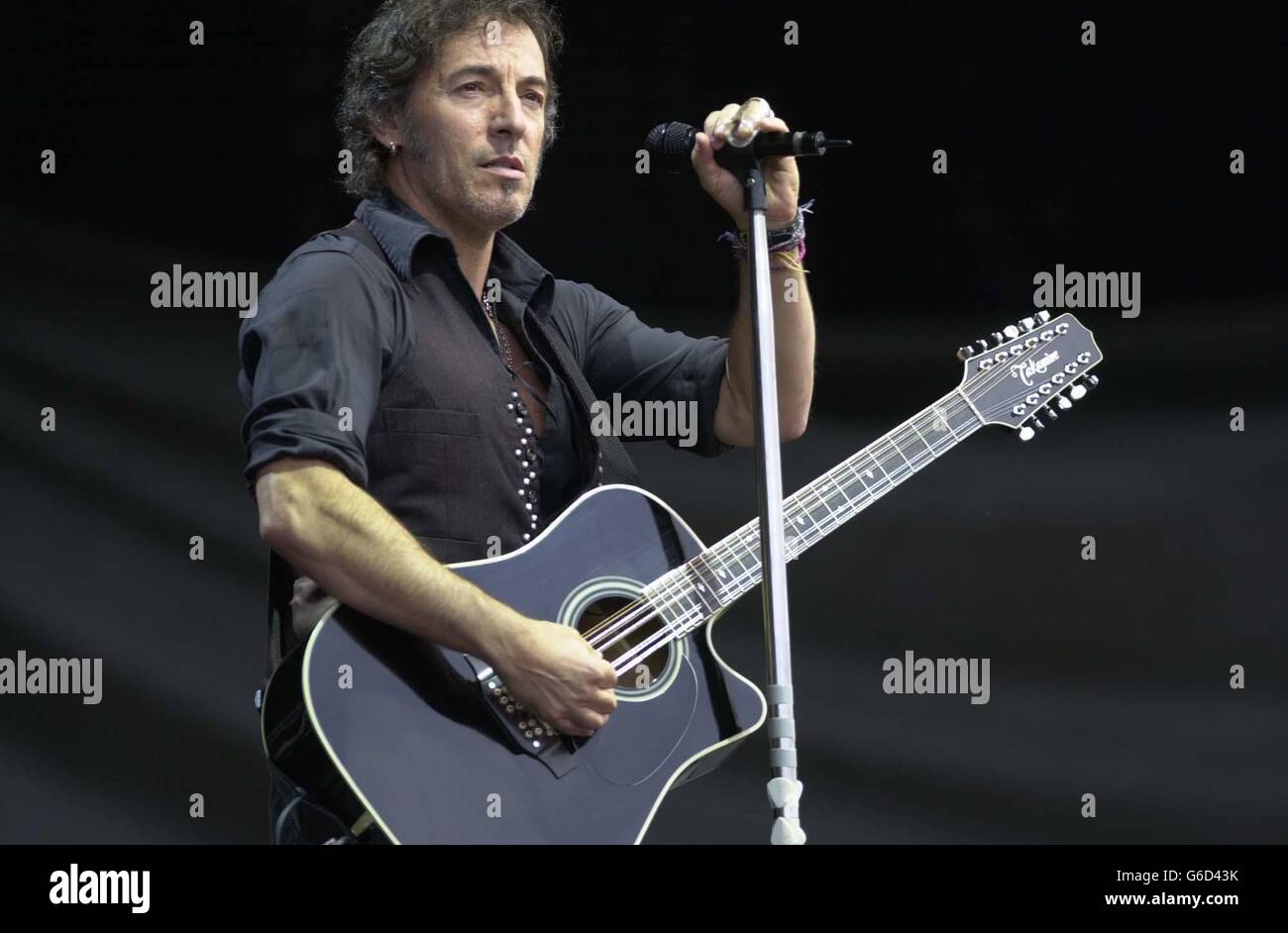 Bruce Springsteen, playing with the E-Street Band at the Royal Dublin ...