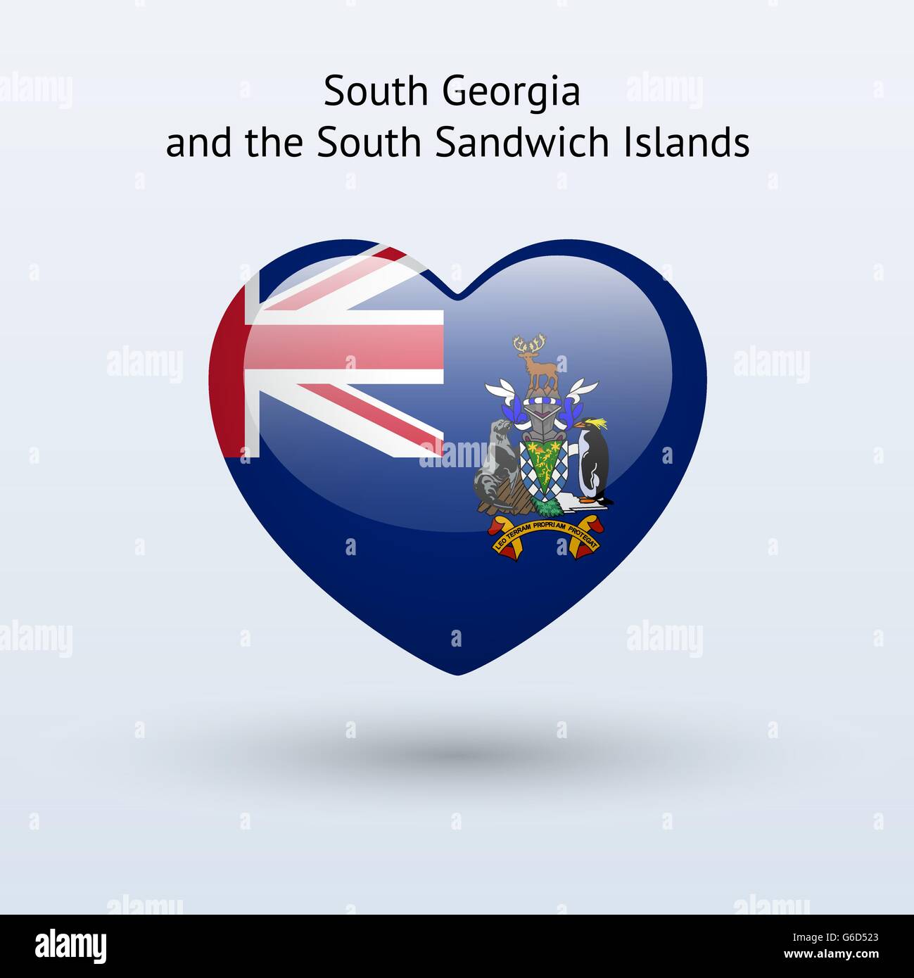 Love South Georgia and Sandwich Islands symbol. Heart flag icon Stock ...