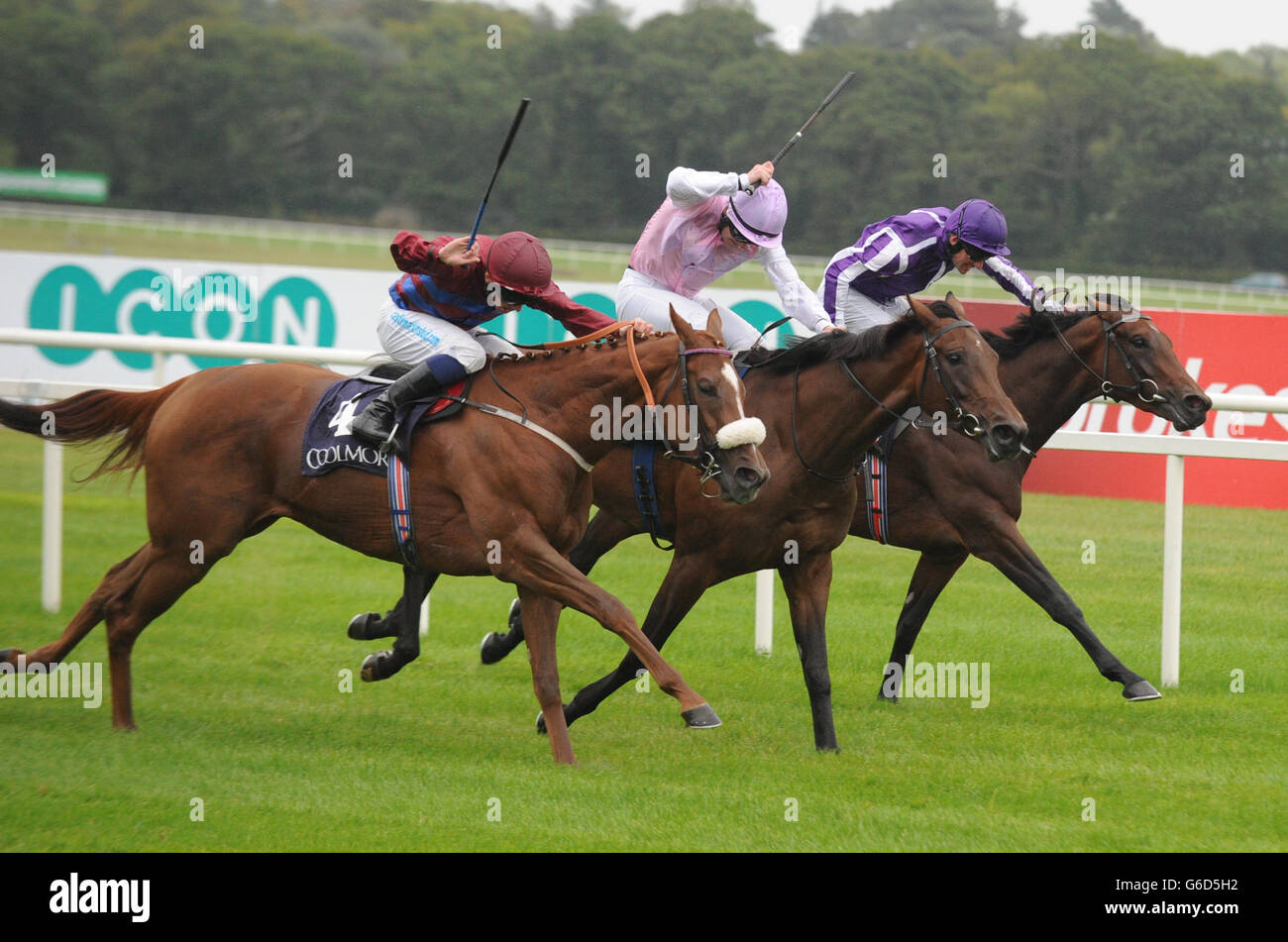 Jockey Chris Hayes (left) rides La Collina to victory in The Coolmore ...