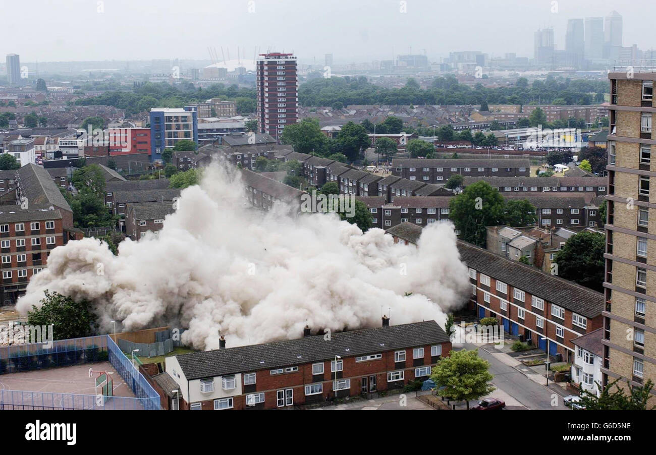 Social building shot from above demolition explosion hi-res stock ...