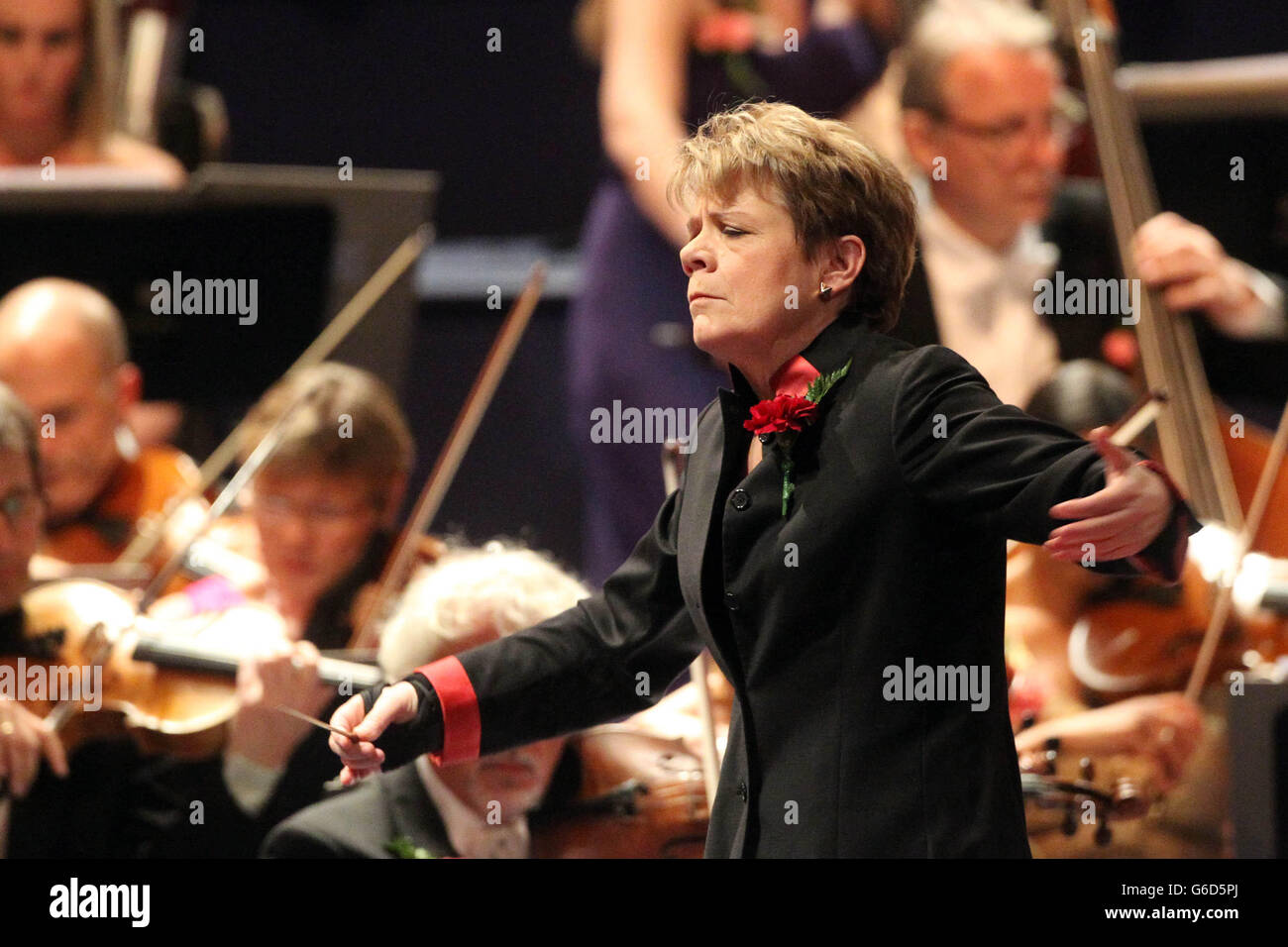 US Conductor Marin Alsop as she becomes the first woman to conduct the ...