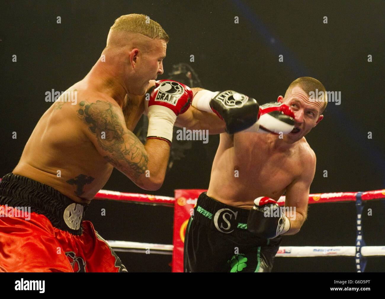 Gary fox in action against scott cardle in lightweight secc hi-res ...