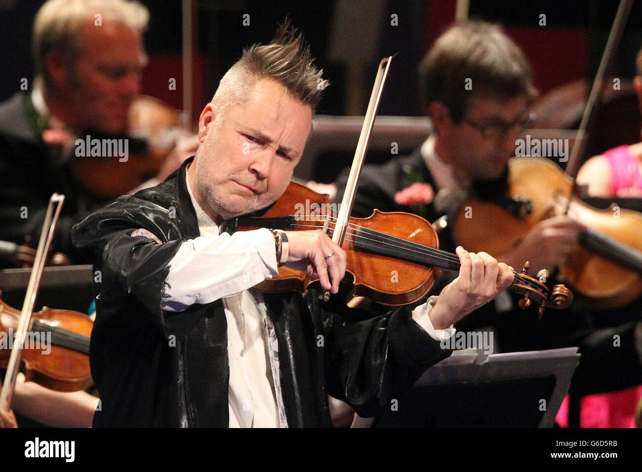 Violinist Nigel Kennedy during the Last Night of the Proms at the Royal Albert Hall, London ...