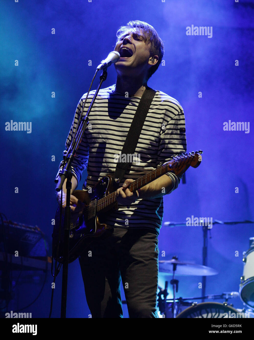 Alex Kapranos of Franz Ferdinand performing on the Main Stage at ...