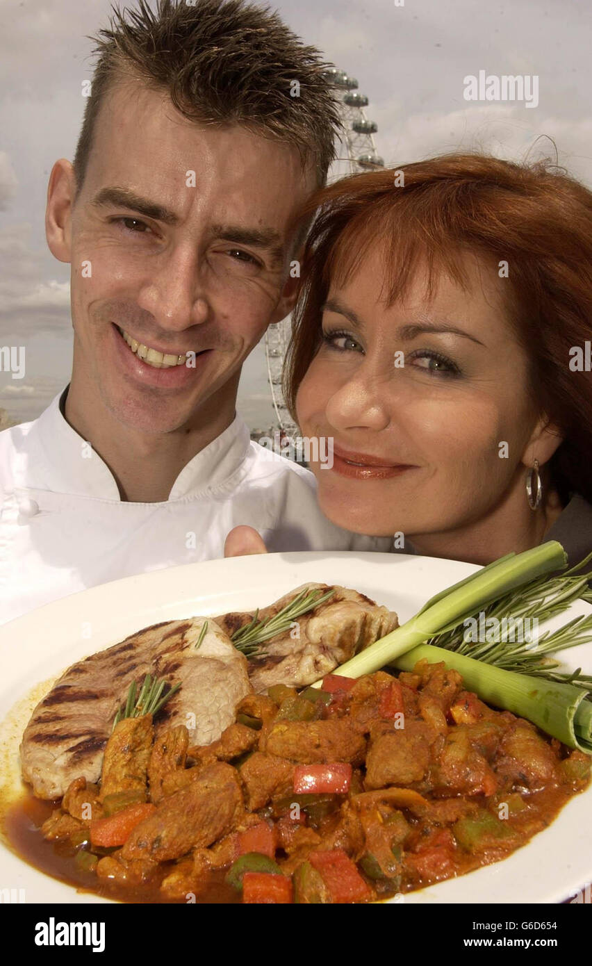 Welsh TV weather girl Sian Lloyd and star chef Hywel Jones, during the ...