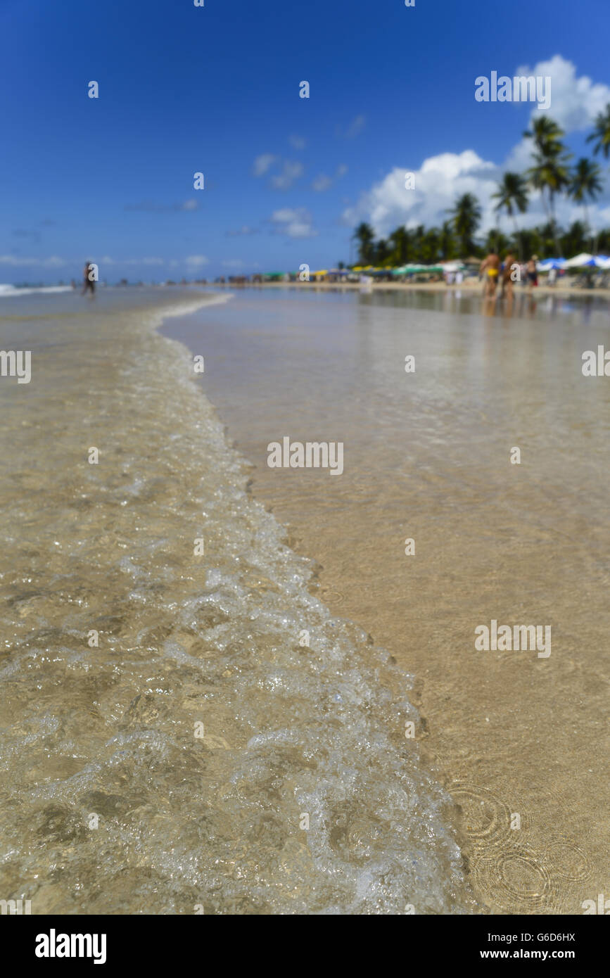 Summer vacation on caribbean beach, low angle view of water surface in ...