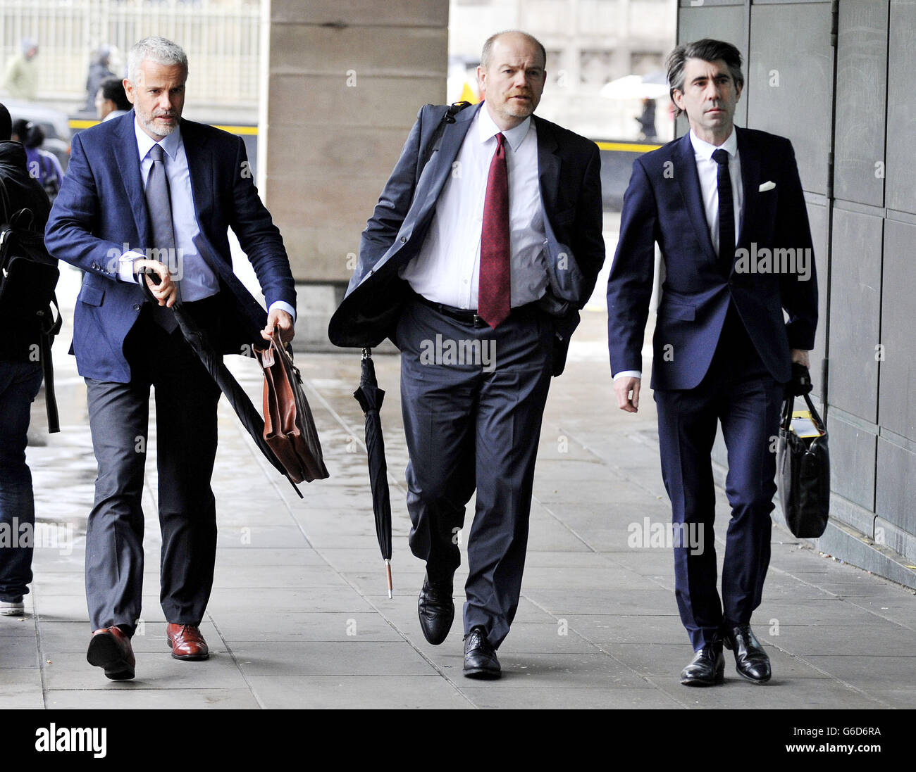 Mark Thompson (centre), former BBC director general, arrives at ...