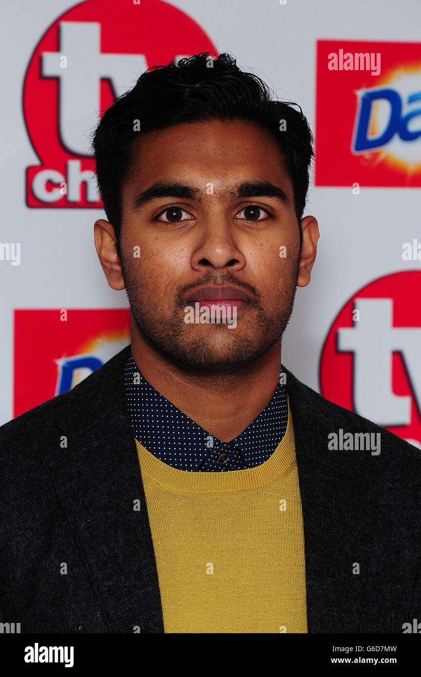 Himesh Patel arriving for the 2013 TV Choice awards at the Dorchester ...