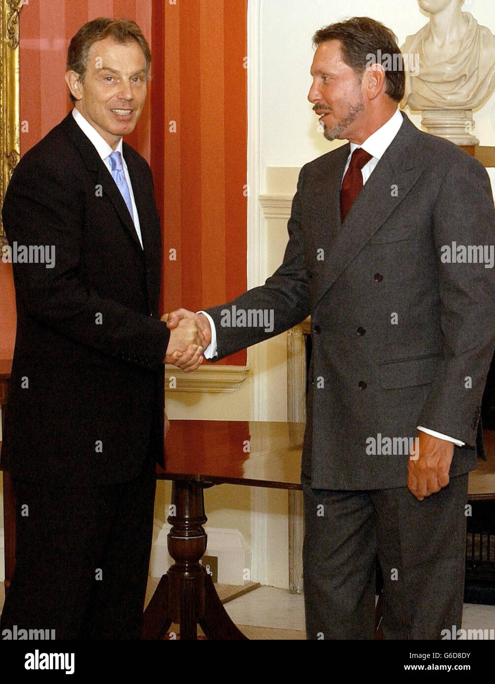 Blair with larry ellison hi-res stock photography and images - Alamy