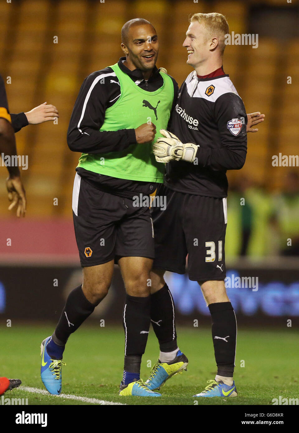 Wolverhampton Wanderers' goalkeeper Aaron McCarey celebrates after his ...