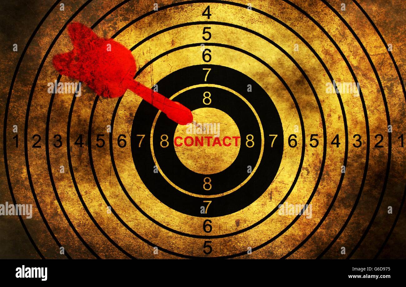 Contact target grunge concept Stock Photo - Alamy