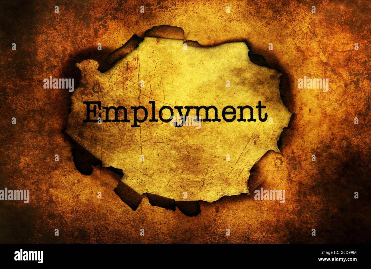Employment paper hole grunge concept Stock Photo - Alamy