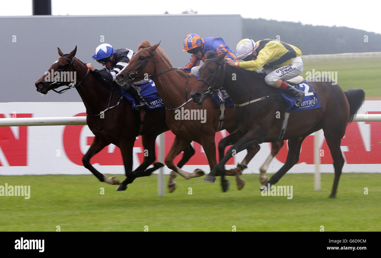 Avenue Gabriel, (left) with jockey Chris Hayes beats Minorette, (centre ...