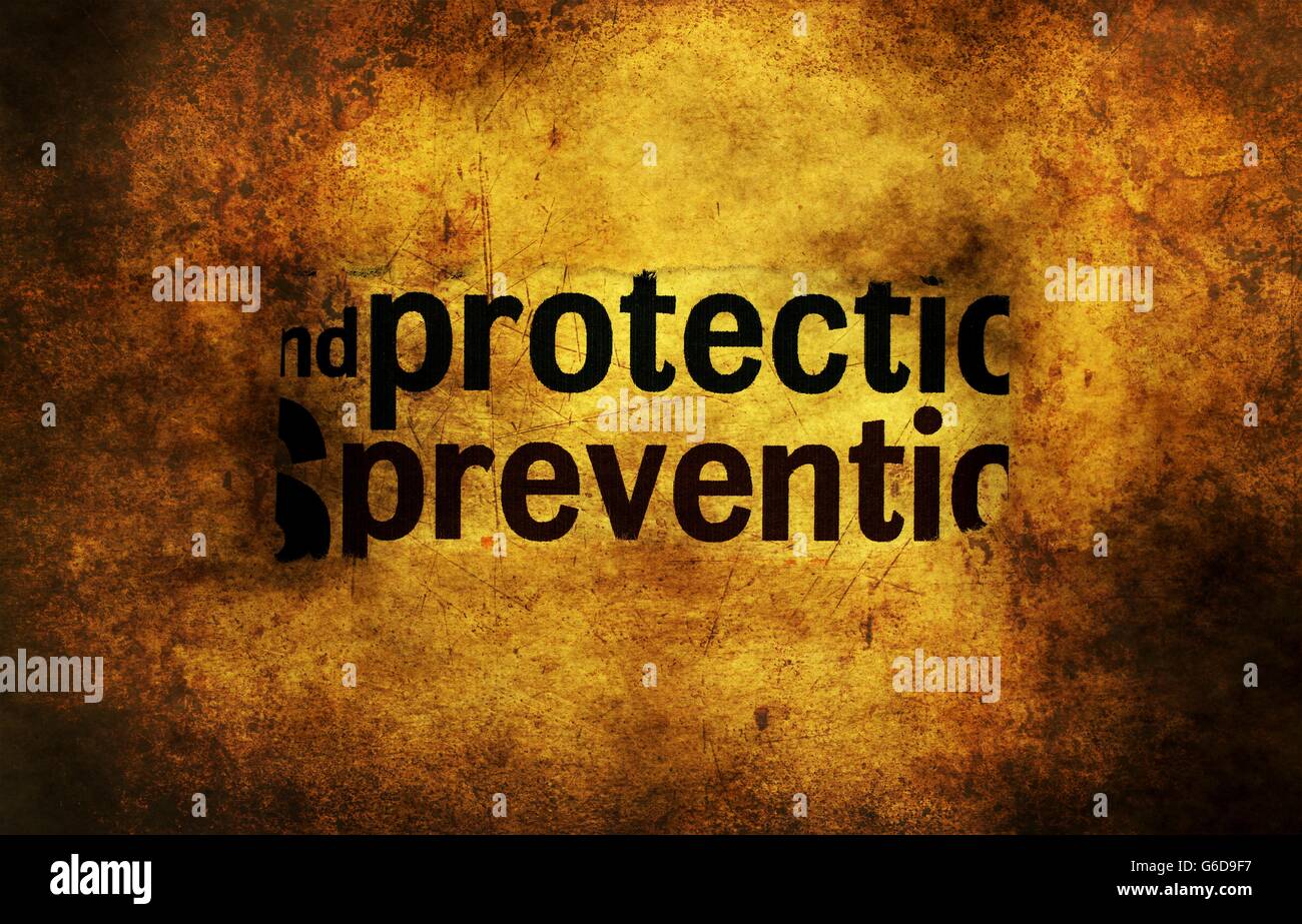 Protect prevent concept grunge concept Stock Photo - Alamy