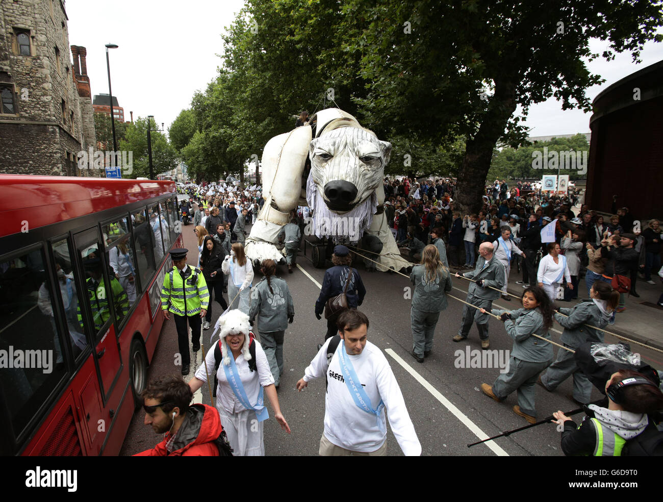 Greenpeace street parade in London Stock Photo - Alamy