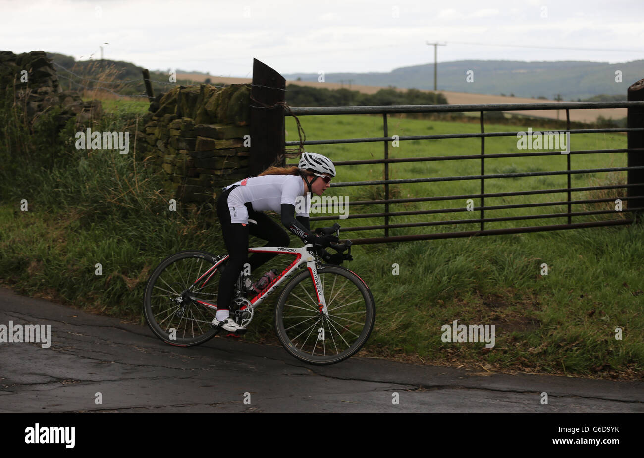 Girls 40km road race winner Grace Garner of the East Midlands team on ...