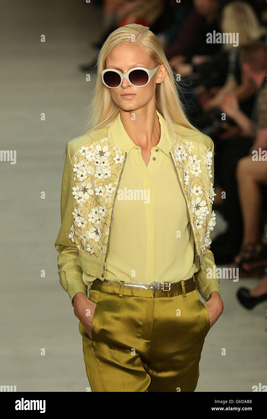 A model on the catwalk during the Matthew Williamson Spring/Summer 2014 ...