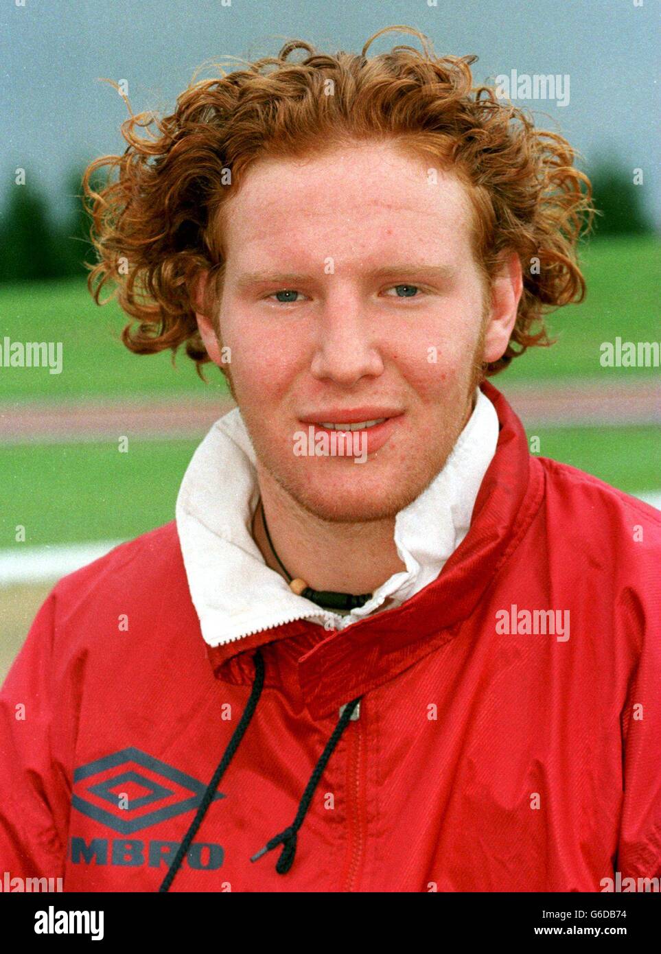 Jason oakes gatehead harriers javelin throw of 52 88m hi-res stock ...