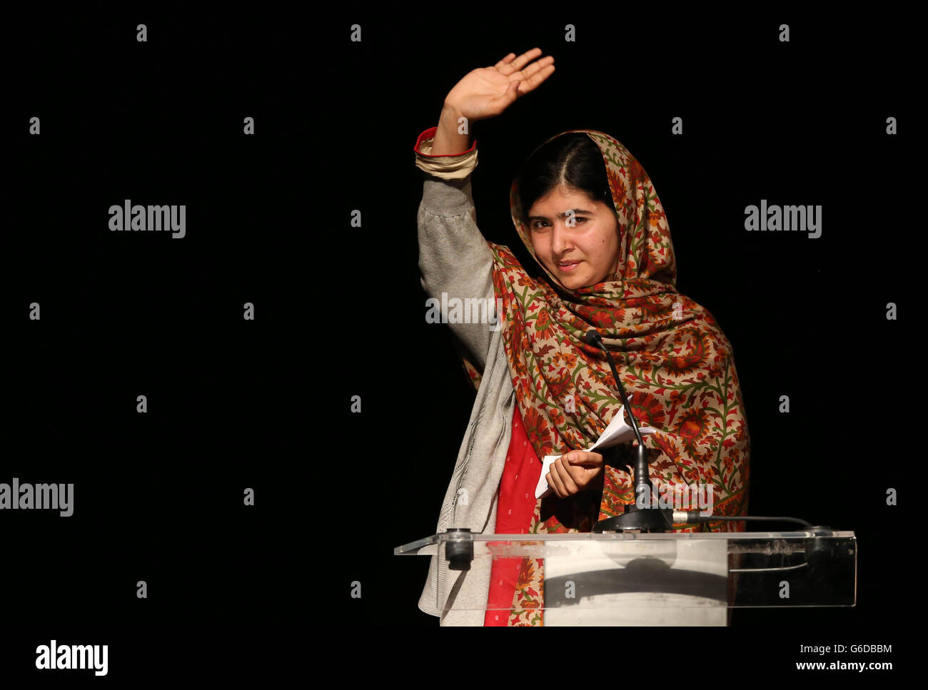Malala Yousafzai, gives a speech after she received the Amnesty ...