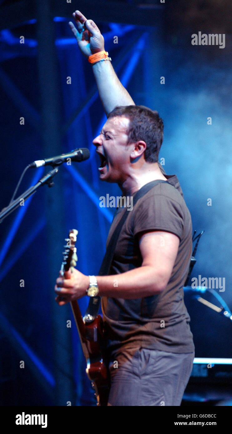 The Manic Street Preachers performing on the Pyramid Stage at the ...