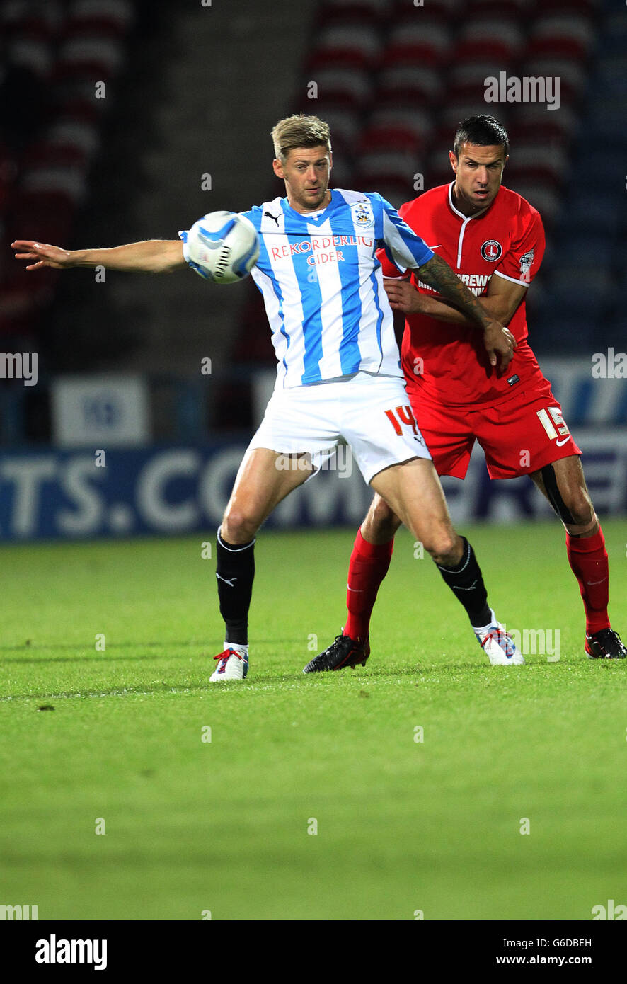 Jonathan Stead, Huddersfield Town and Richard Wood, Charlton during the ...