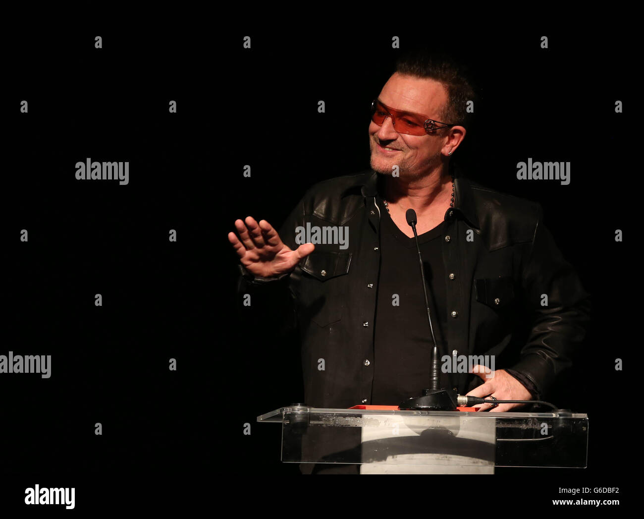 Bono makes a speech at the Amnesty International Ambassador of ...