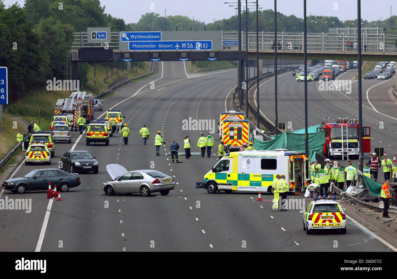 Crash On The M56 In Manchester High Resolution Stock Photography and ...