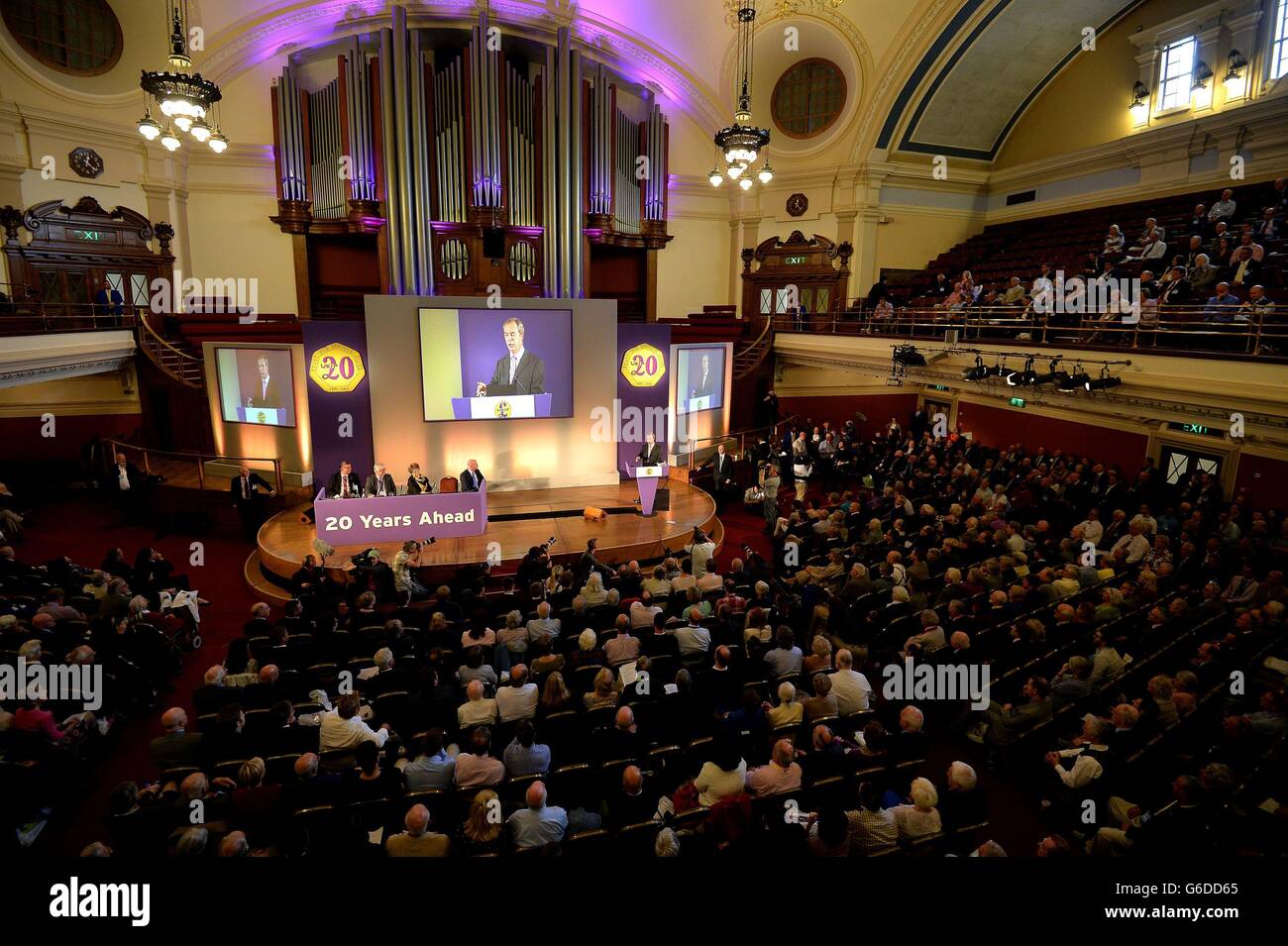 Nigel Farage, the Leader of UKIP (UK Independence Party), during his ...